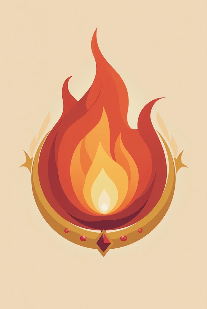 Design: A flame-shaped emblem with a circular crown encircling it ...