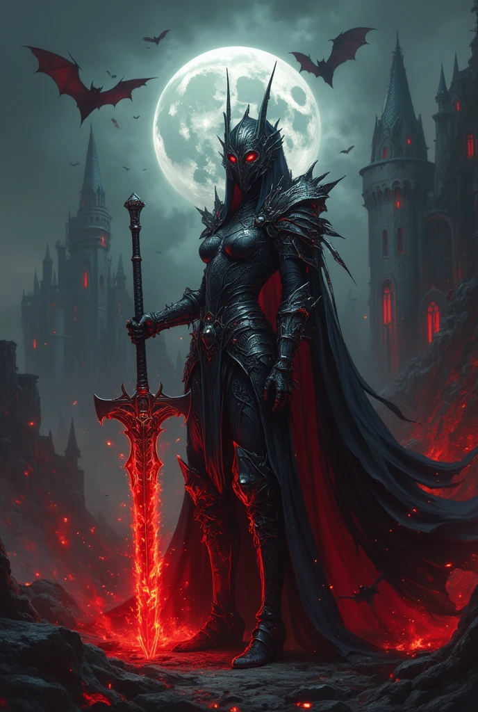 Female knight wearing a dragon helmet, Weird glowing eyes, Halloween ...