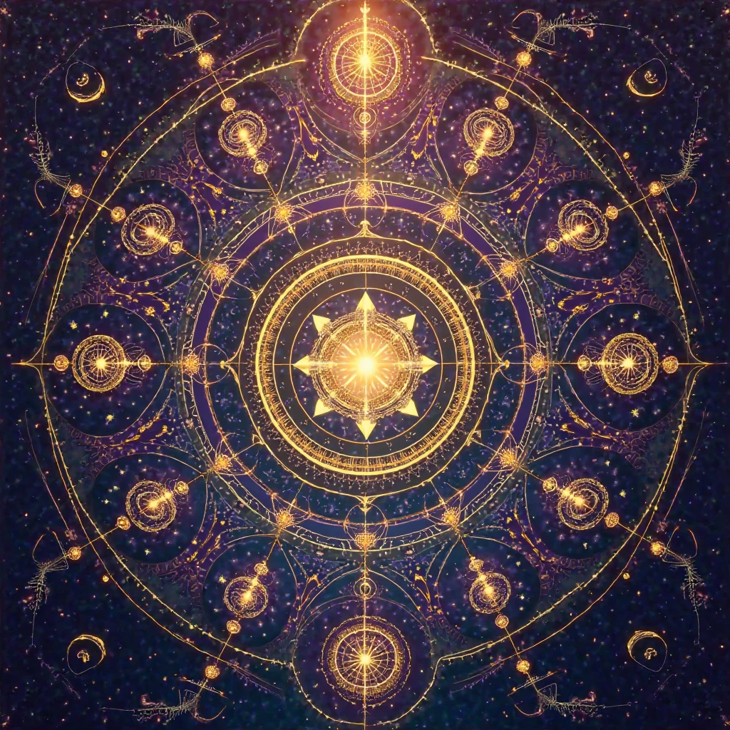 "A divine kaleidoscope of sacred geometry, featuring interlocking ...