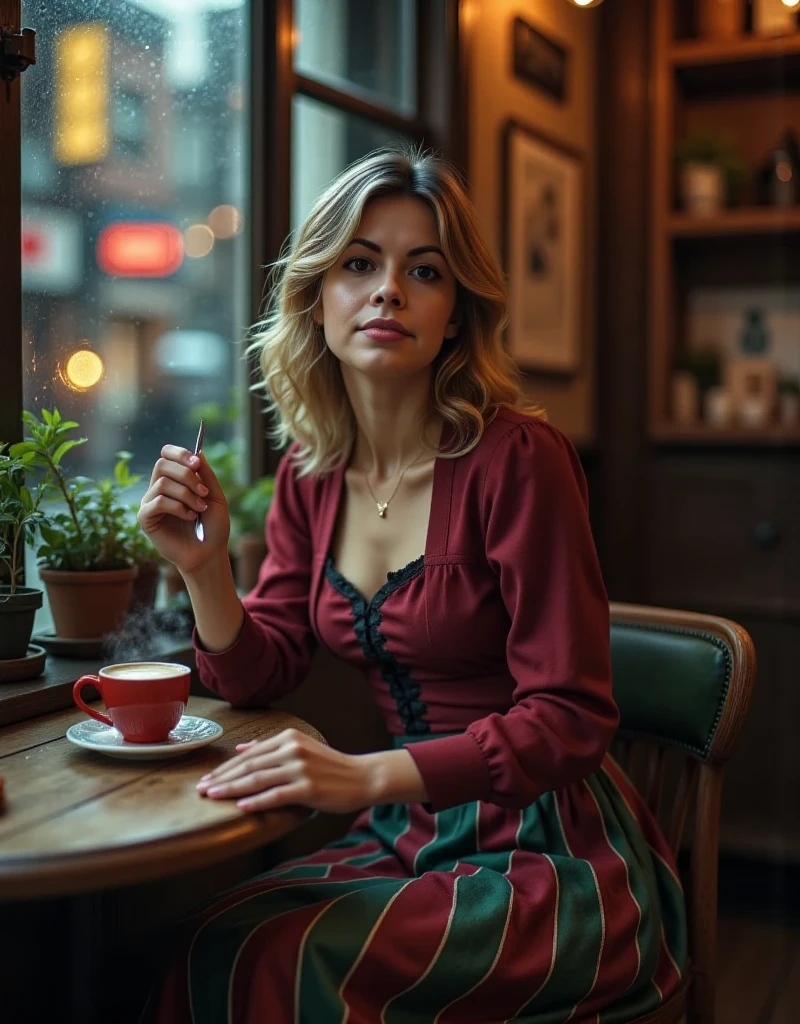 A candid yet refined photograph of a beautiful woman with warm light ...