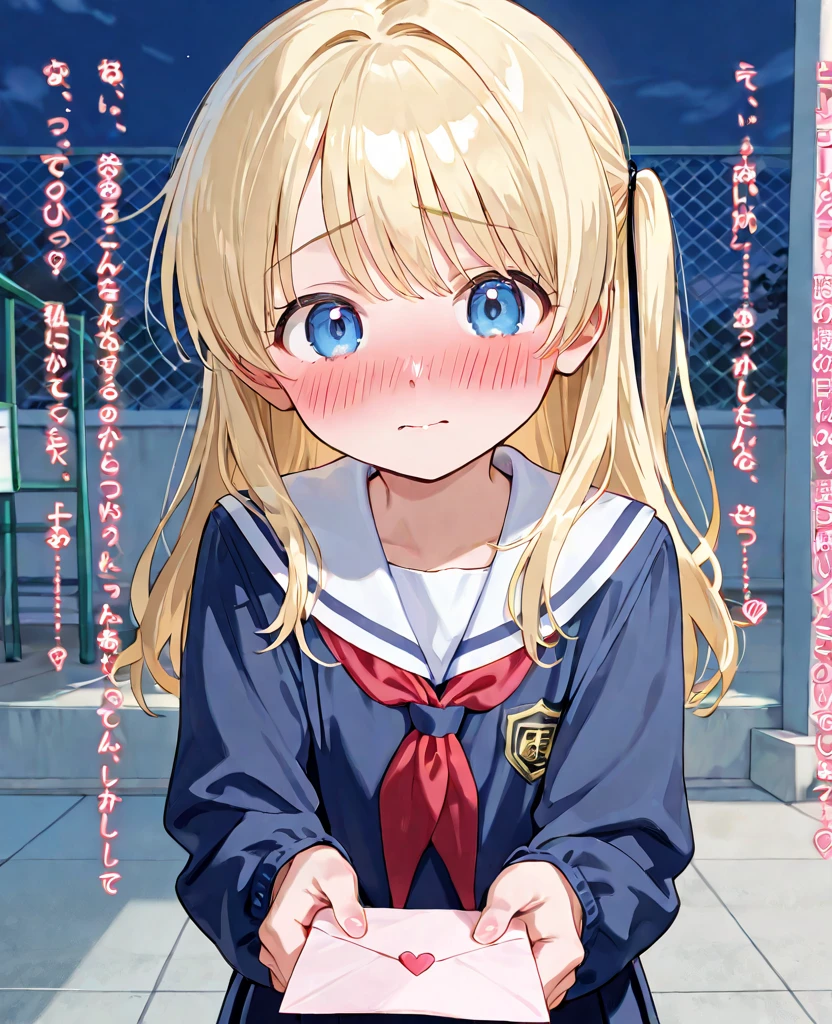 Blonde Gal， elementary school student，blush，Love confession，school ...