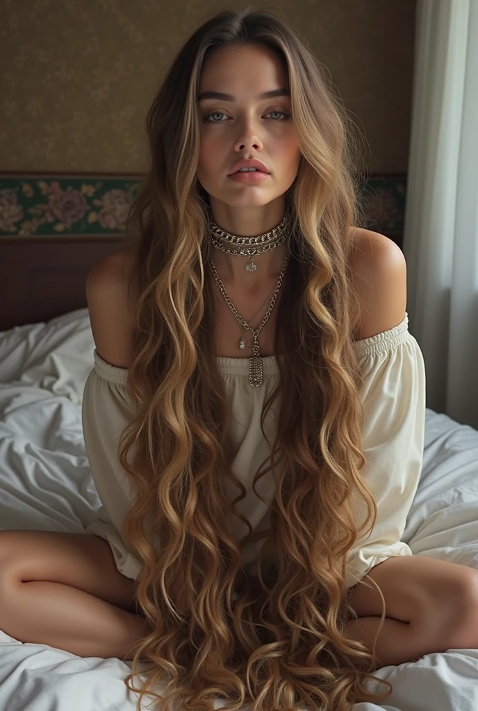 Girl around 25 wearing a lot of chunky chains, Big chunky oversized ...