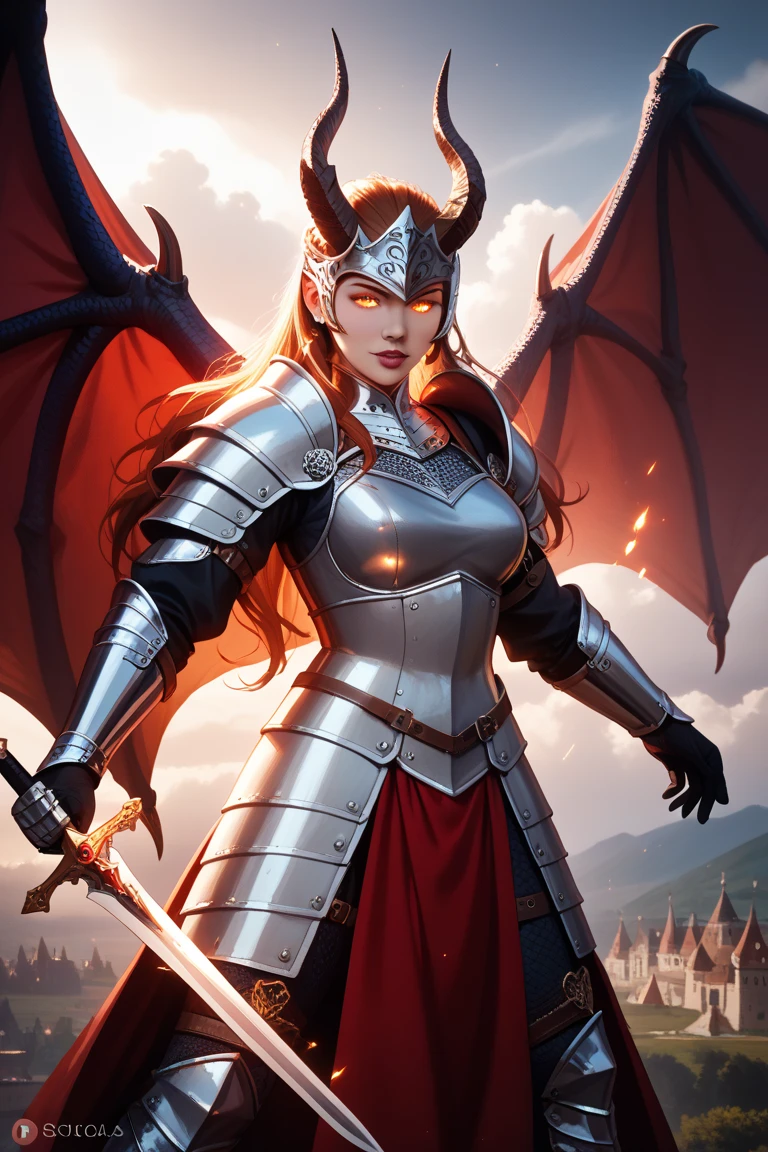 Knight ride on dragon, final battle demon king - SeaArt AI