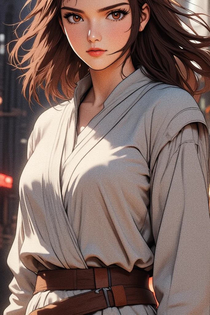 Manga Charactor Of Rey Jedi Girl Emerging From Star Wars Seaart Ai