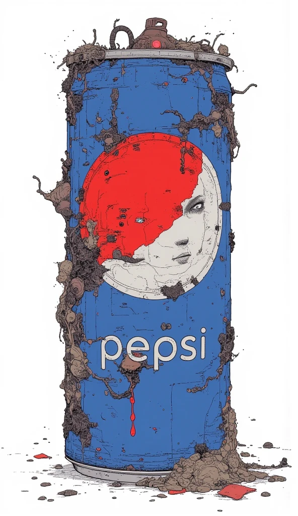 A close up of a can of Pepsi on a white background, Pepsi, by Pedro Pedraja - SeaArt AI