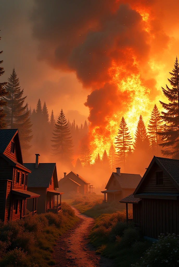 One day, a big incident happened in the village. A fire broke out in ...