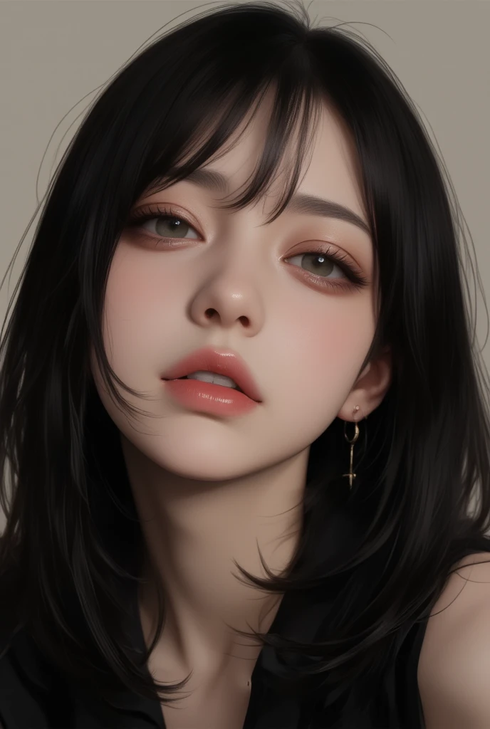 Black hair, nervous smile, Hyperrealism, ray tracing, Nikon ...