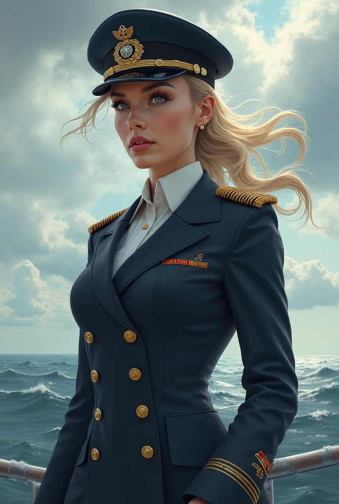 Female ship captain full body - SeaArt AI