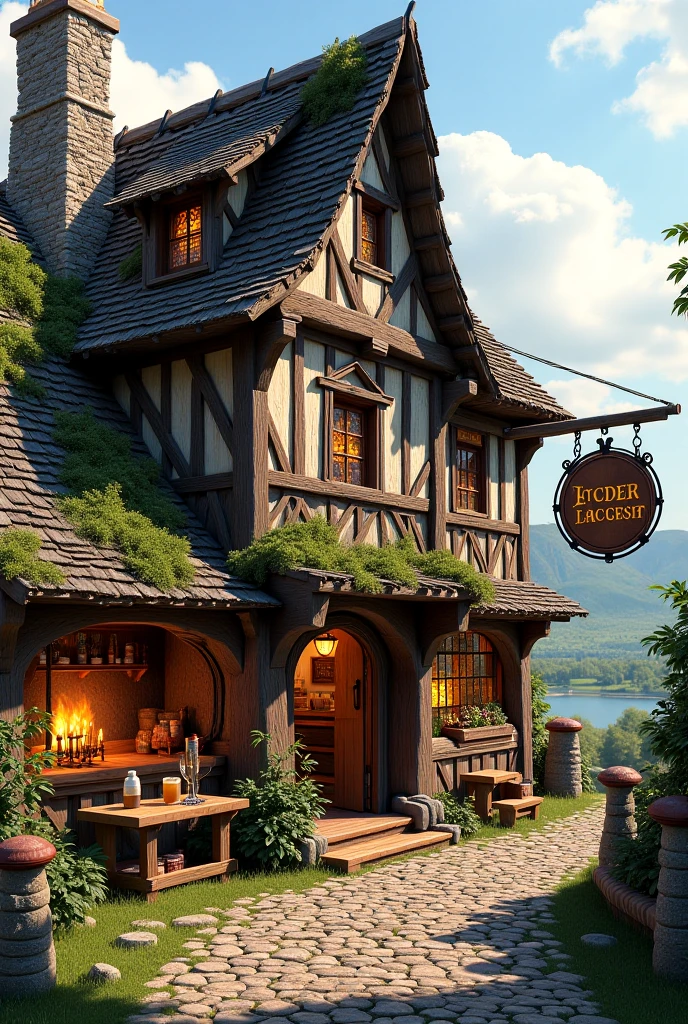 Medieval inn full body realistic photo - SeaArt AI