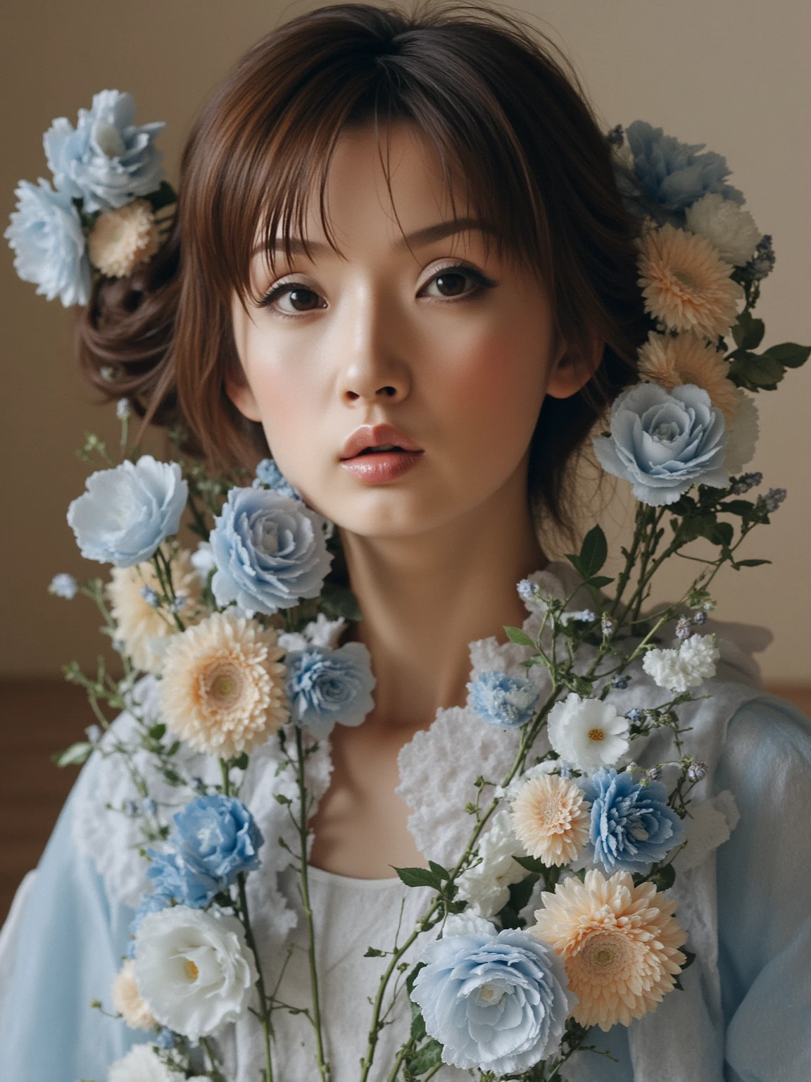 A majestic, low-angle shot captures an enigmatic figure ensnared in a ...