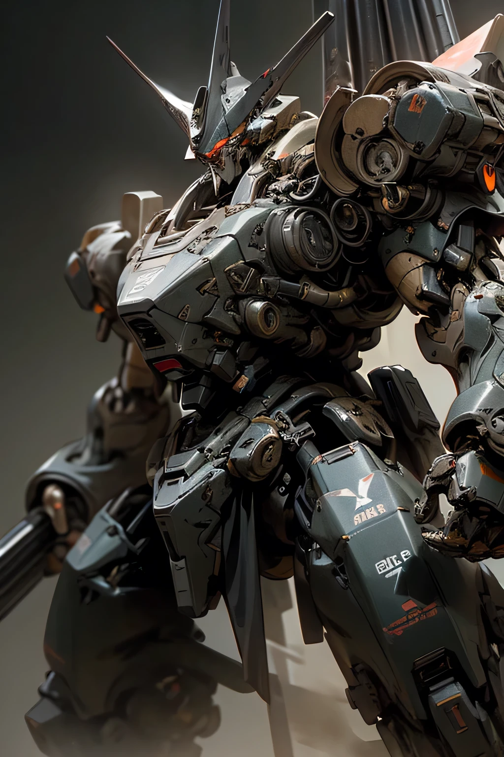 Mecha, heavy metal, armor, darkness, menacing, evil, cannons - SeaArt AI