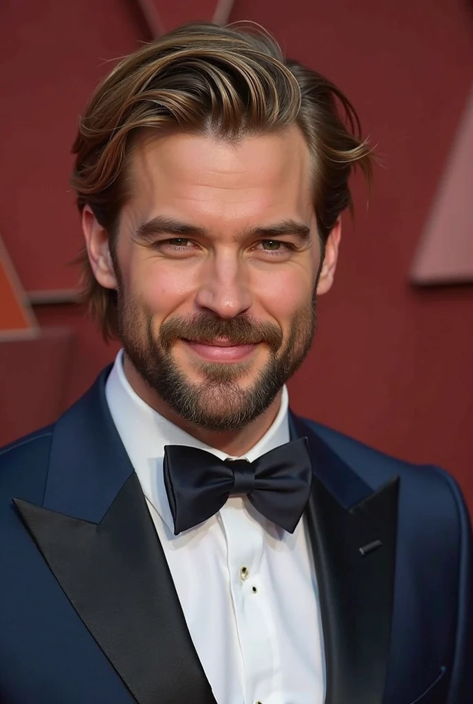 Create a portrait of a heartthrob movie actor. Is he at the Oscar ...