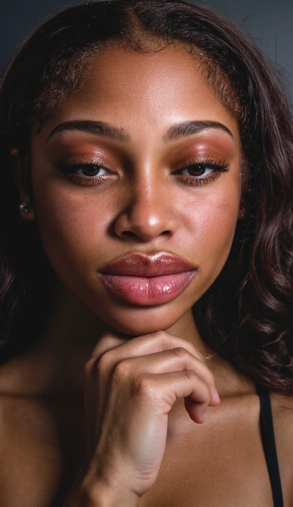 High-resolution headshot, looking directly at the camera, skin details ...