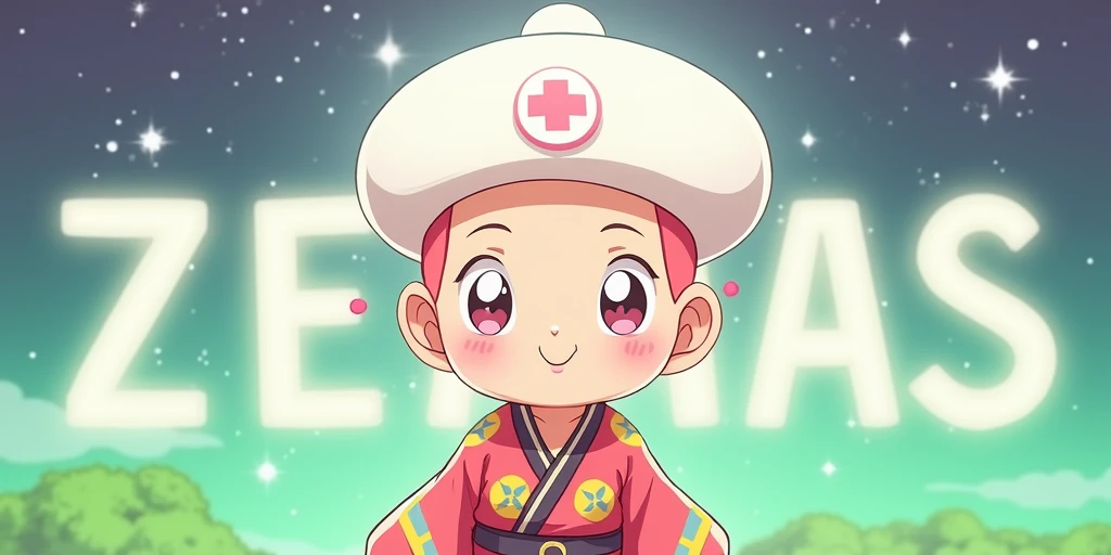 "A cute and friendly version of Zeno-Sama from Dragon Ball, drawn in a ...