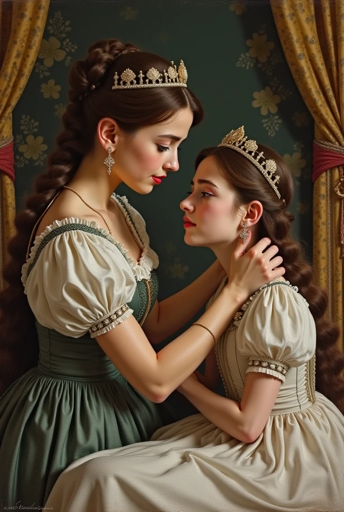 The 17-year-old female servant goes and comforts the crying 18 - SeaArt AI