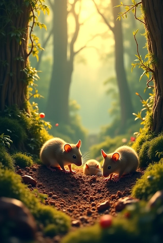 Generate mice with feces in the forest - SeaArt AI