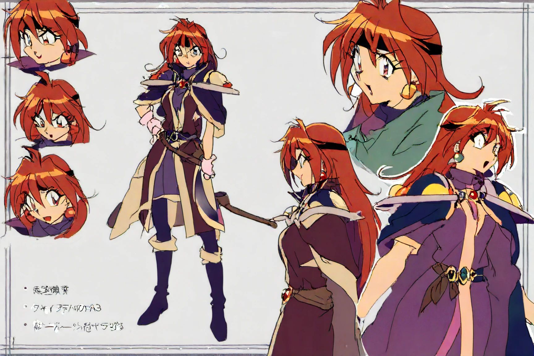 Line art, Slayers star Leena Inverse, (cute woman, red head, age 14 ...