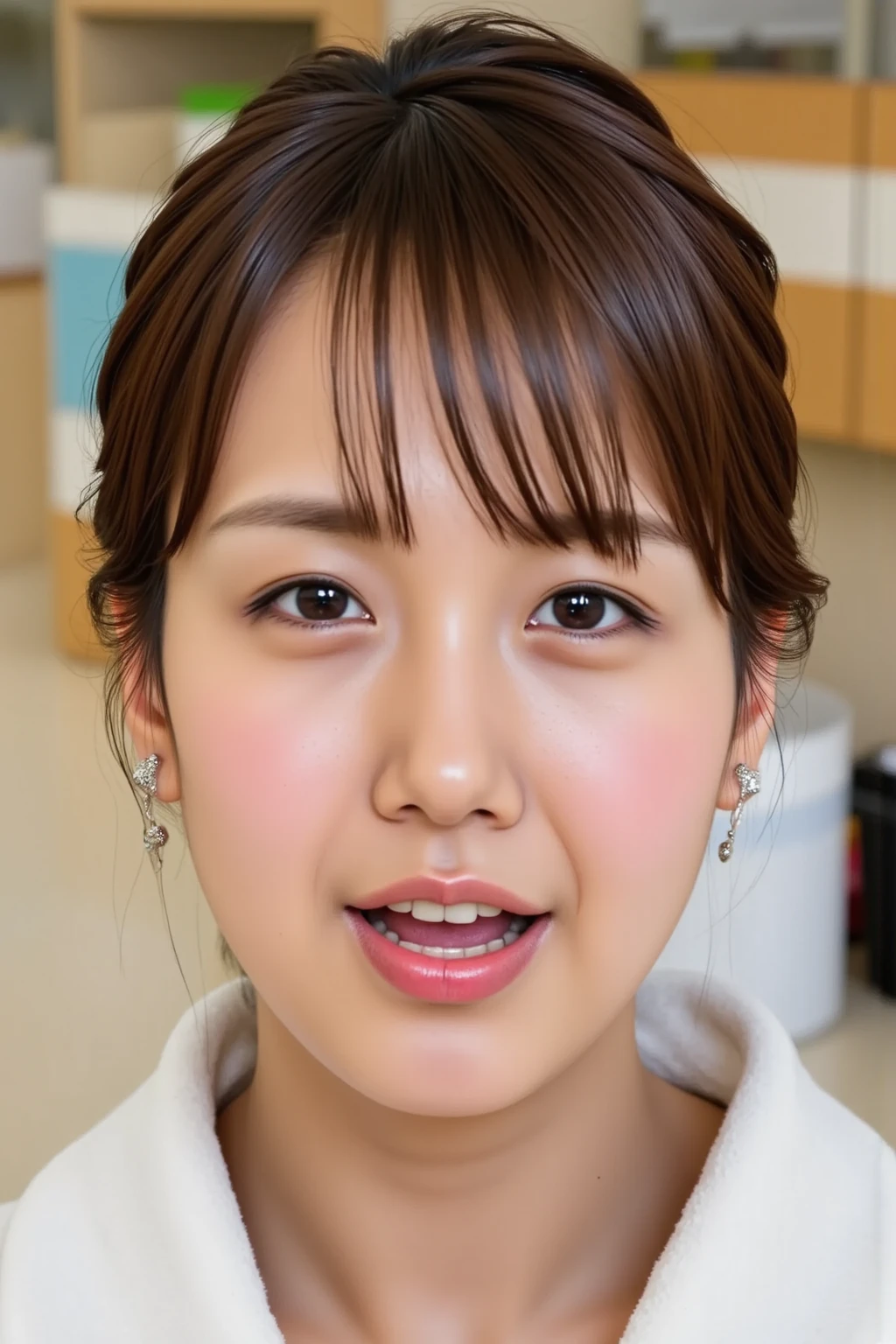 One Japanese woman in 、male estheticians - SeaArt AI