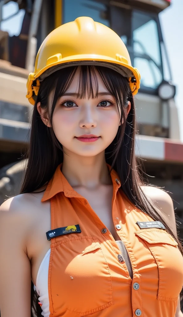 Strong female workers working at an oil mining site. I'm wearing work ...