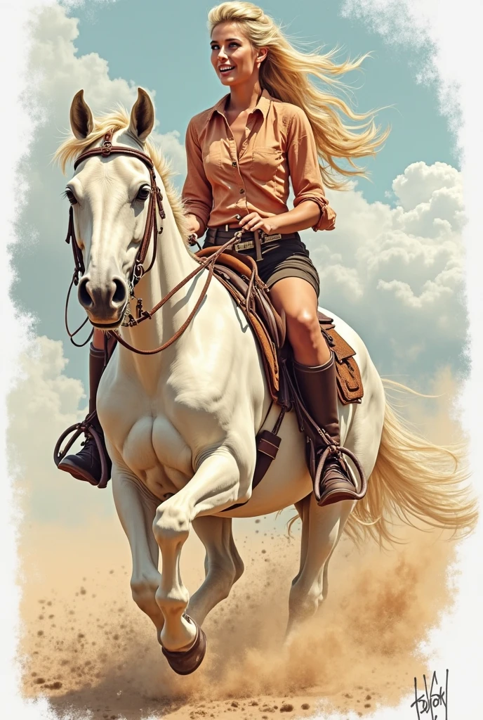 Draw me a blonde riding a dick - SeaArt AI
