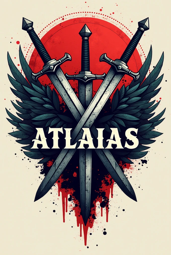 A logo with the name ATALAIAS and element 2 SWORDS - SeaArt AI