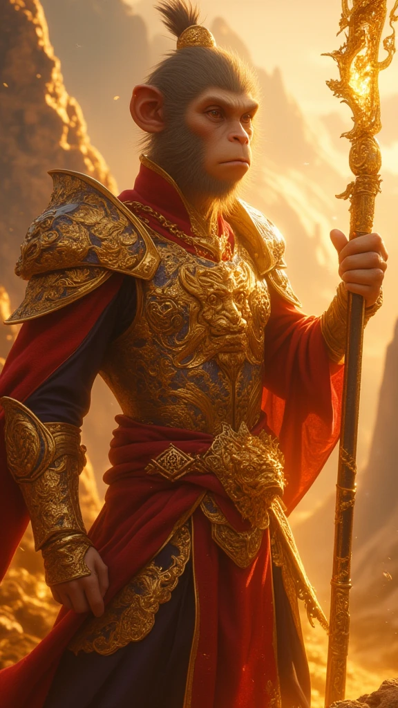 Digital illustration of Pure handsome god of war Sun Wukong - SeaArt AI
