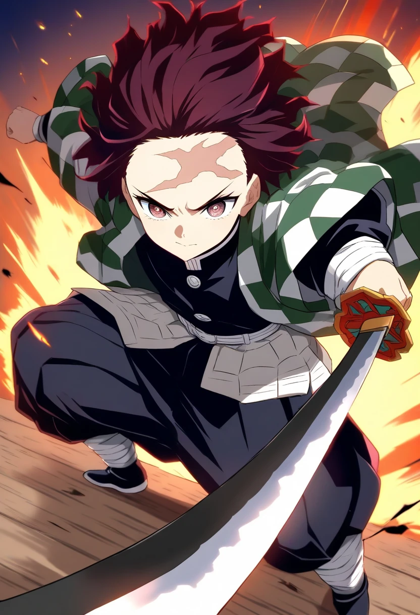 japonés:《 demon slayer 》,Kamado Tanjiro,tiene una cicatriz en la frente ...