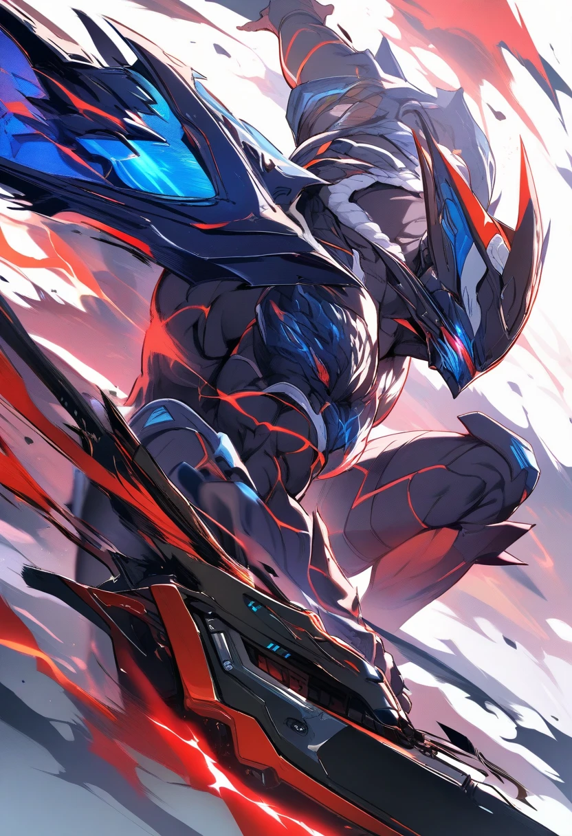 ダイナミックな動きの緊張感を強調し、、筋肉ライン、効果光源、武器の詳細を強調する、極端な戦闘シーンに切迫感を演出する。