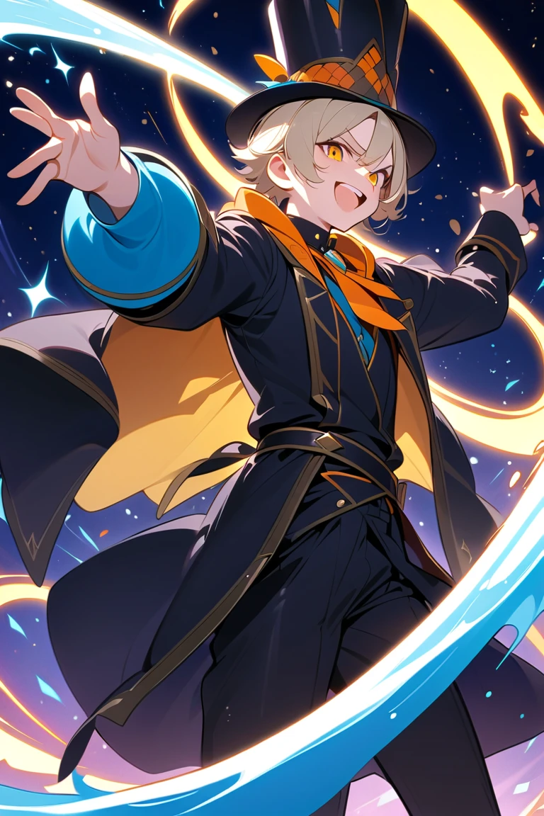 A male magician, sabio, advanced age, Legendary vacuum, Casting pose ...