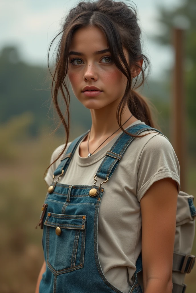 A girl who took overalls - SeaArt AI
