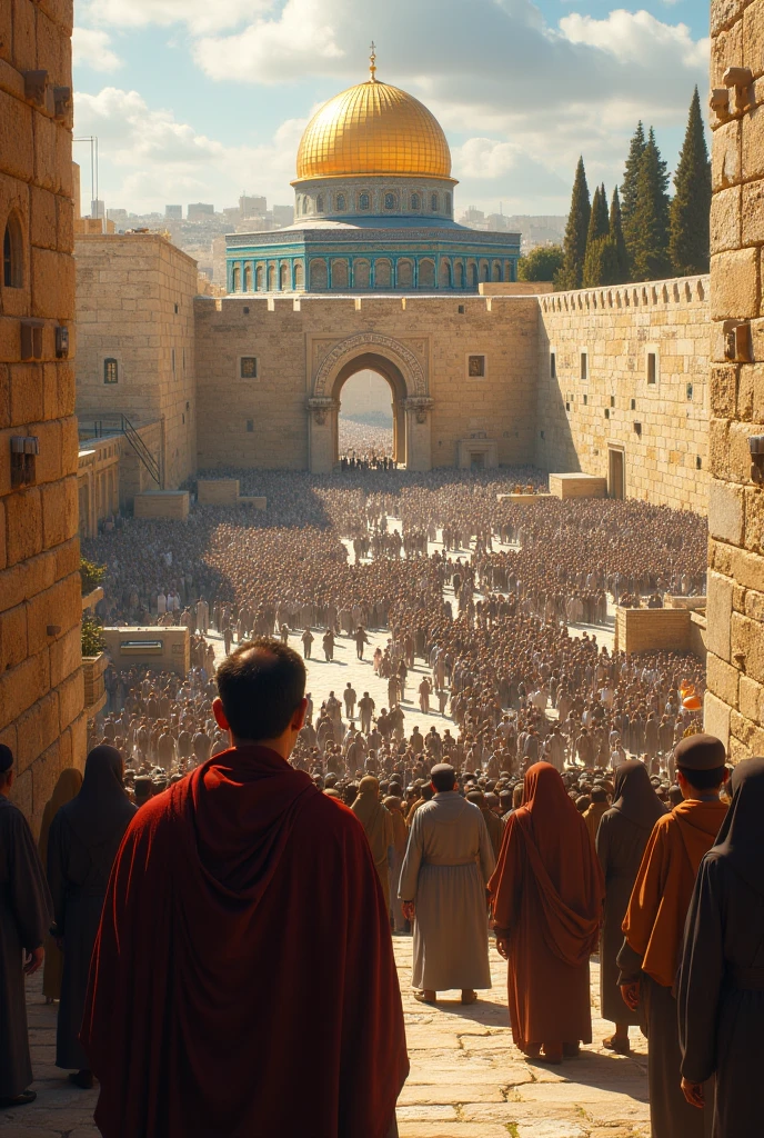 People are entering Jerusalem and I am at the crossing and watching ...
