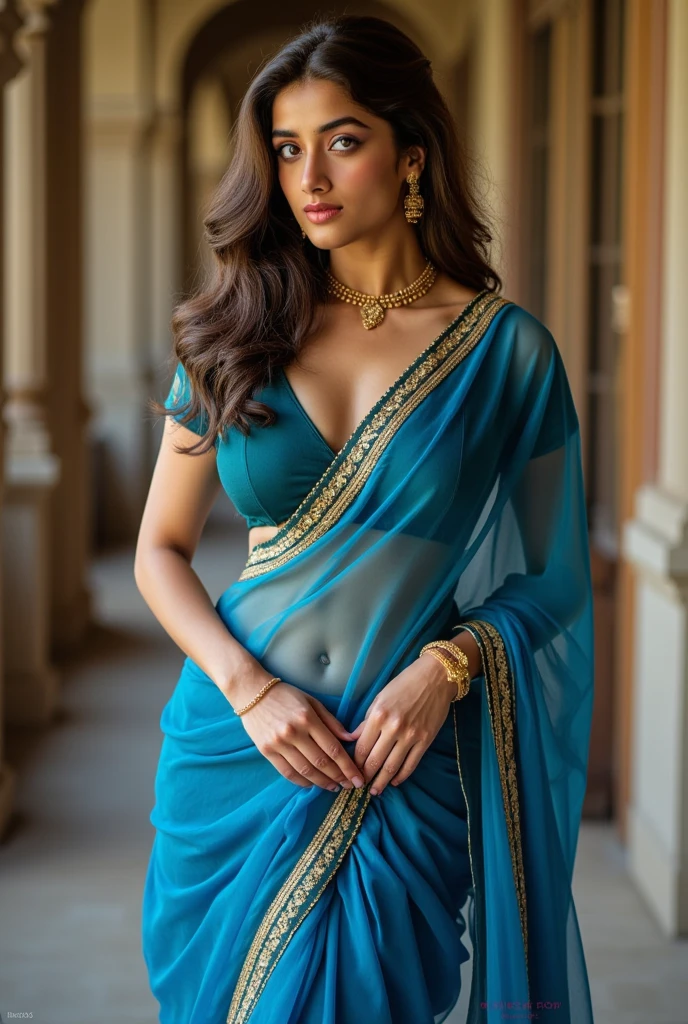 Cinematic full-body portrait of a mesmerizing Indian woman, wearing a ...