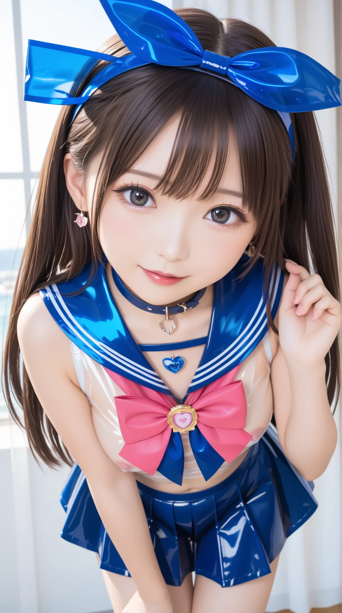 ("Ultra real quality"),("super transparent latex clear sailor top ...