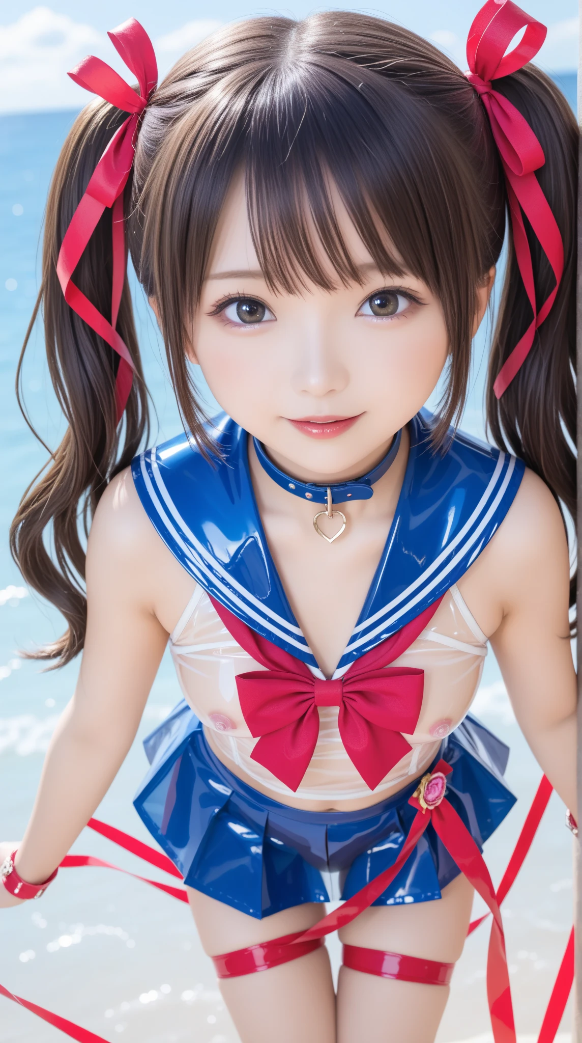 ("Ultra real quality"),("super Transparent latex clear sailor top ...