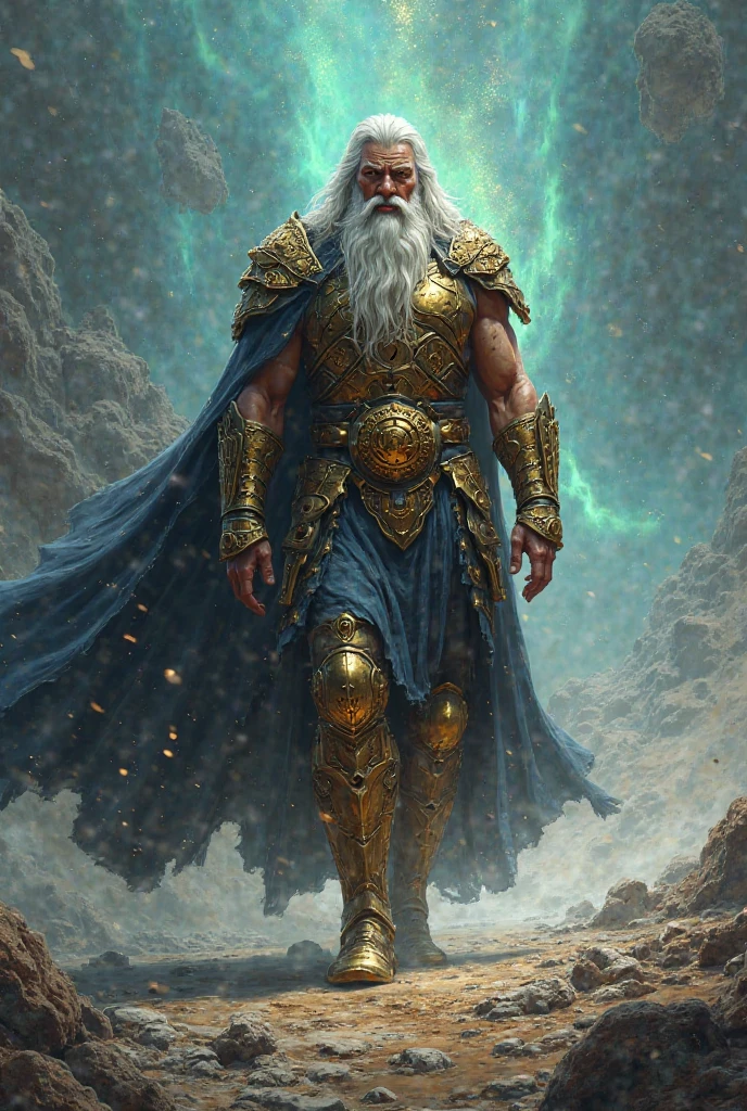 Odin with his eye slap in the right eye and his golden armor shining ...