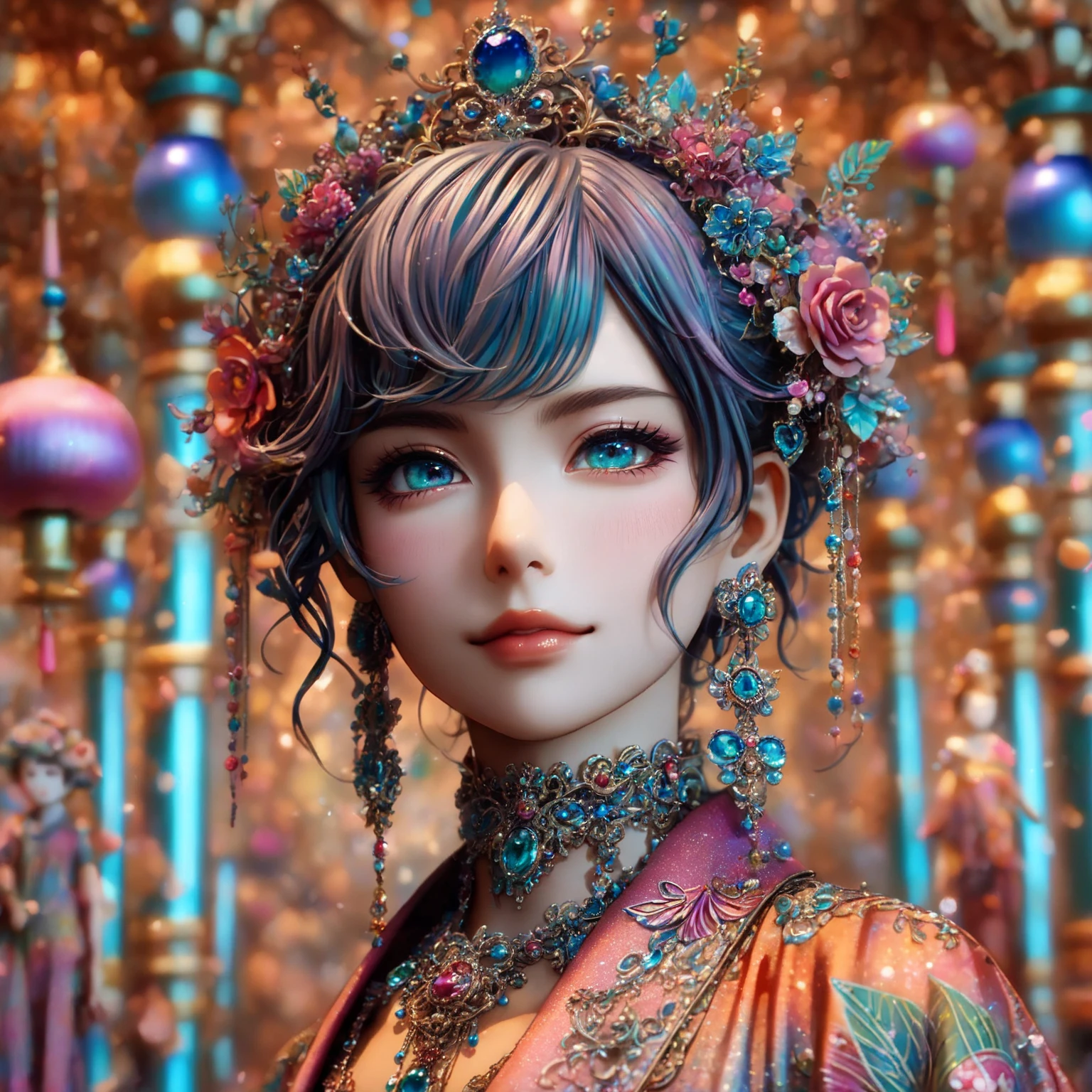 Beautiful facial features, Exquisite makeup, Exquisite eyes,detailed ...