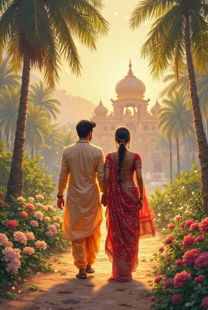 Raja and Rani love walking - SeaArt AI