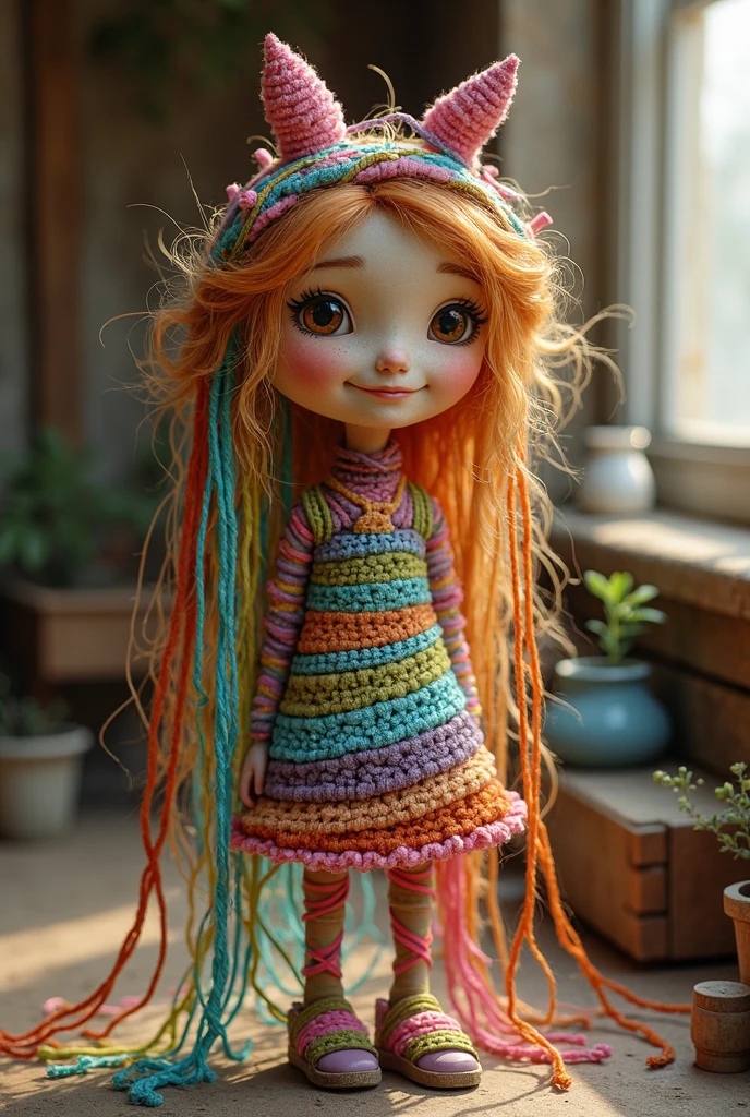 "Elena " A girl doll that you patched from old wood chips and magic ...
