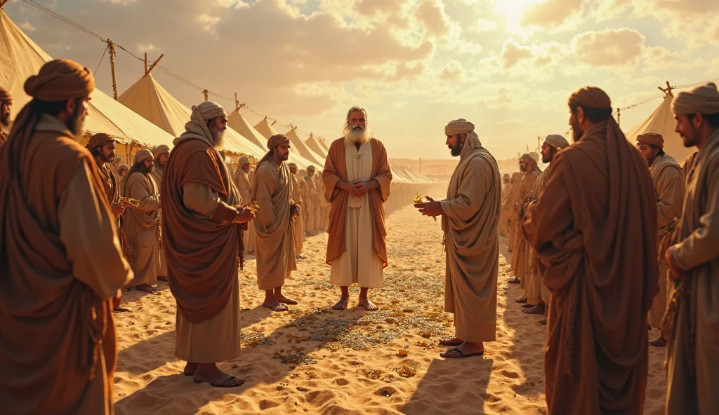 "A biblical scene in the desert, in the time of Moses (Moshe - SeaArt AI