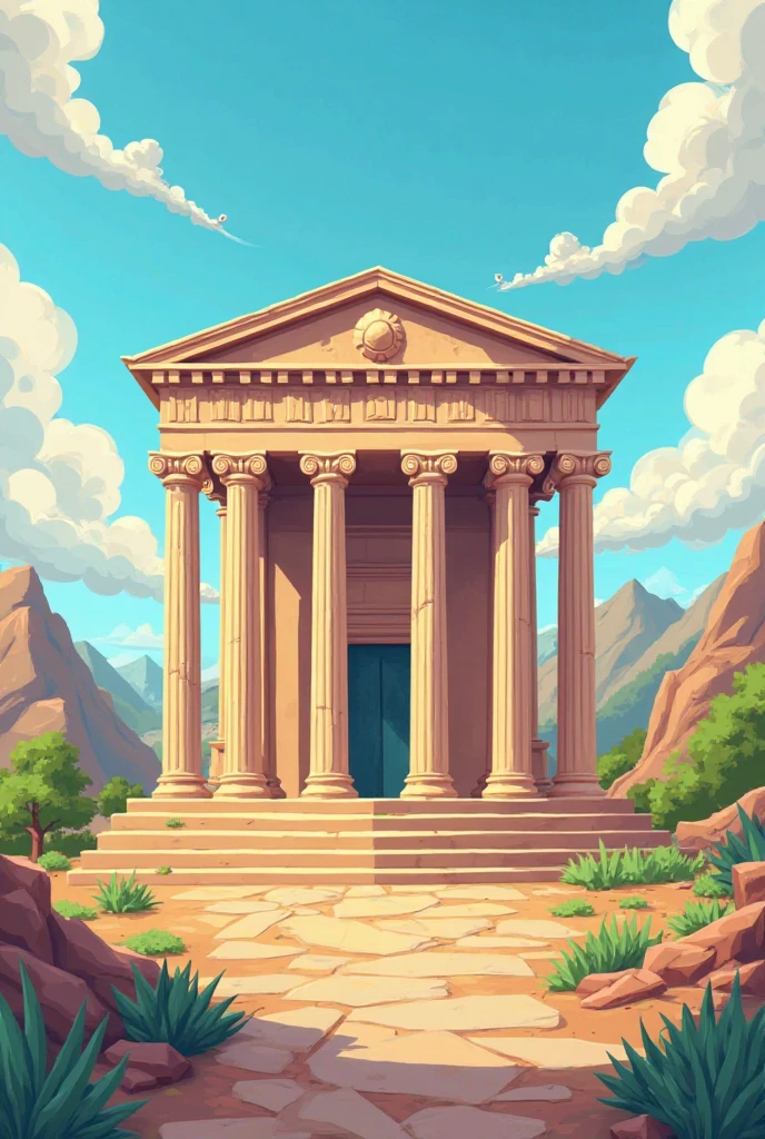 Agora Roman temple cartoon - SeaArt AI