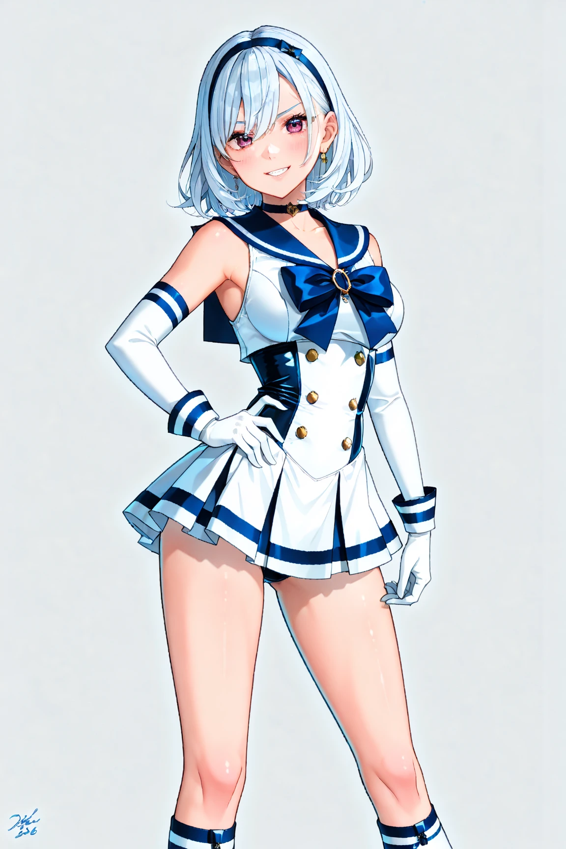 Toyota AE86 Sprinter Trueno white and black two-tone Uma-eared girl sailor suit - SeaArt AI