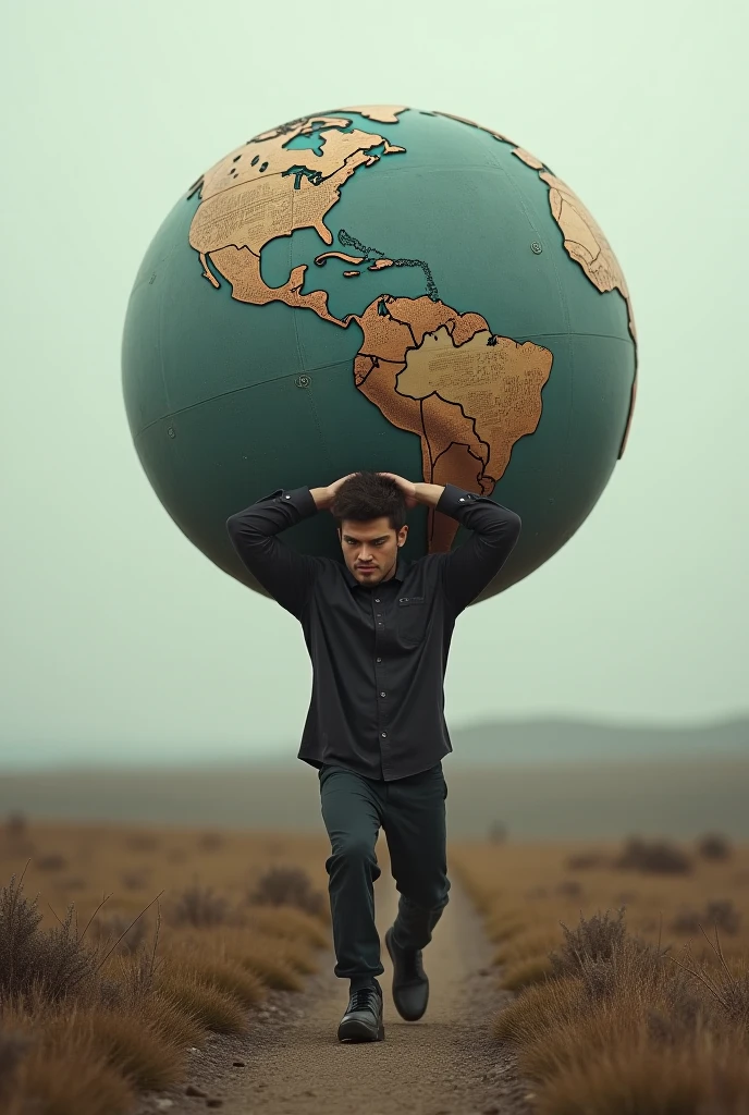 A person carrying the world - SeaArt AI