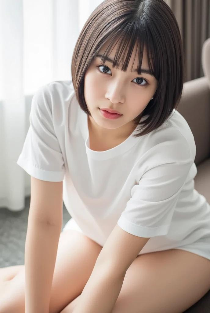low angle shot、biologically accurate images、 staring at the camera ...