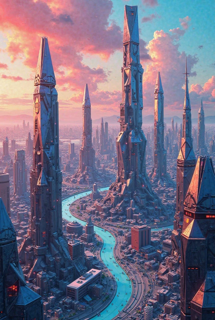 Geometry city - SeaArt AI