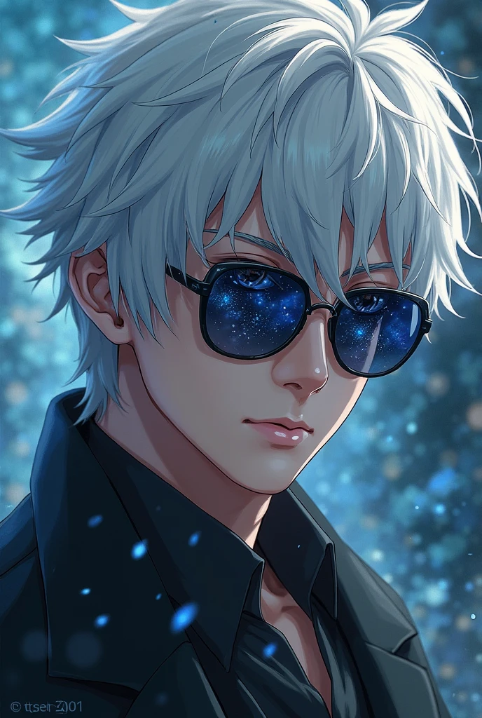 Satoru Gojo, Jujutsu Kaisen, Handsome man with white medium length hair ...