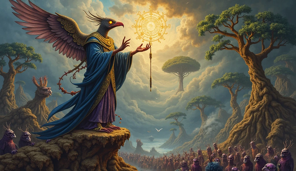 Subject: A hybrid sage preaching from a cosmic pulpit. Description ...