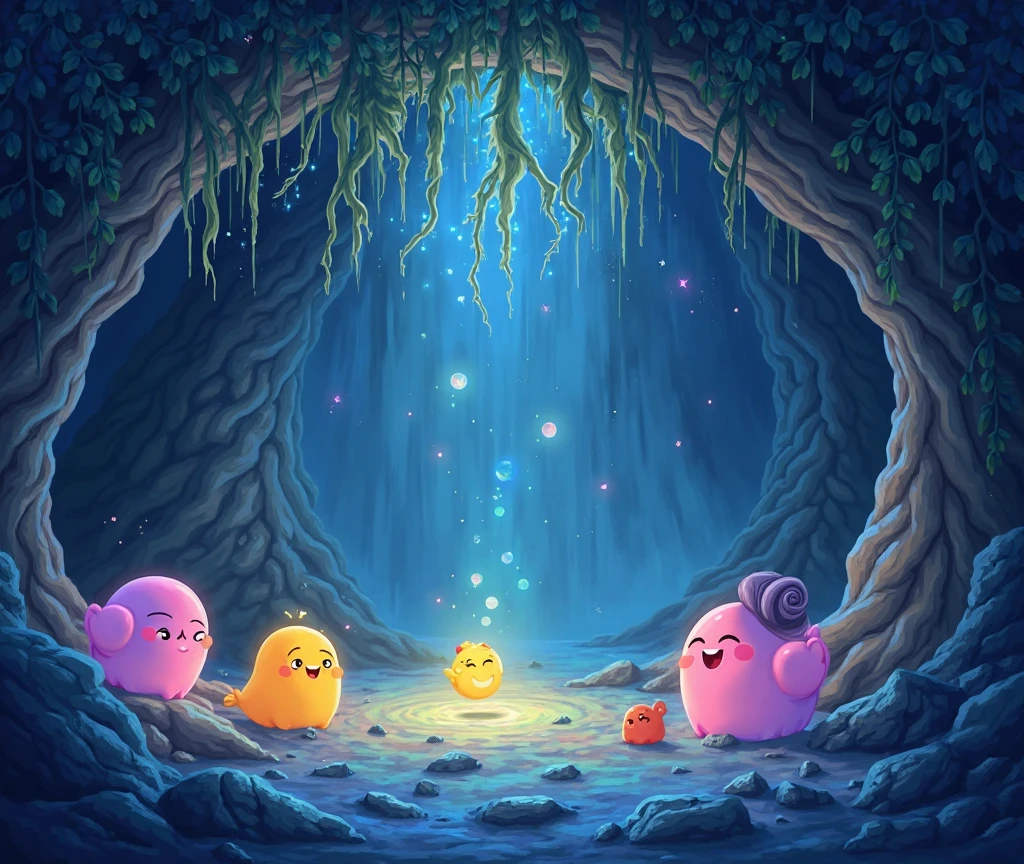 Shot Type Description: Vertical fantasy landscape in illustration style ...