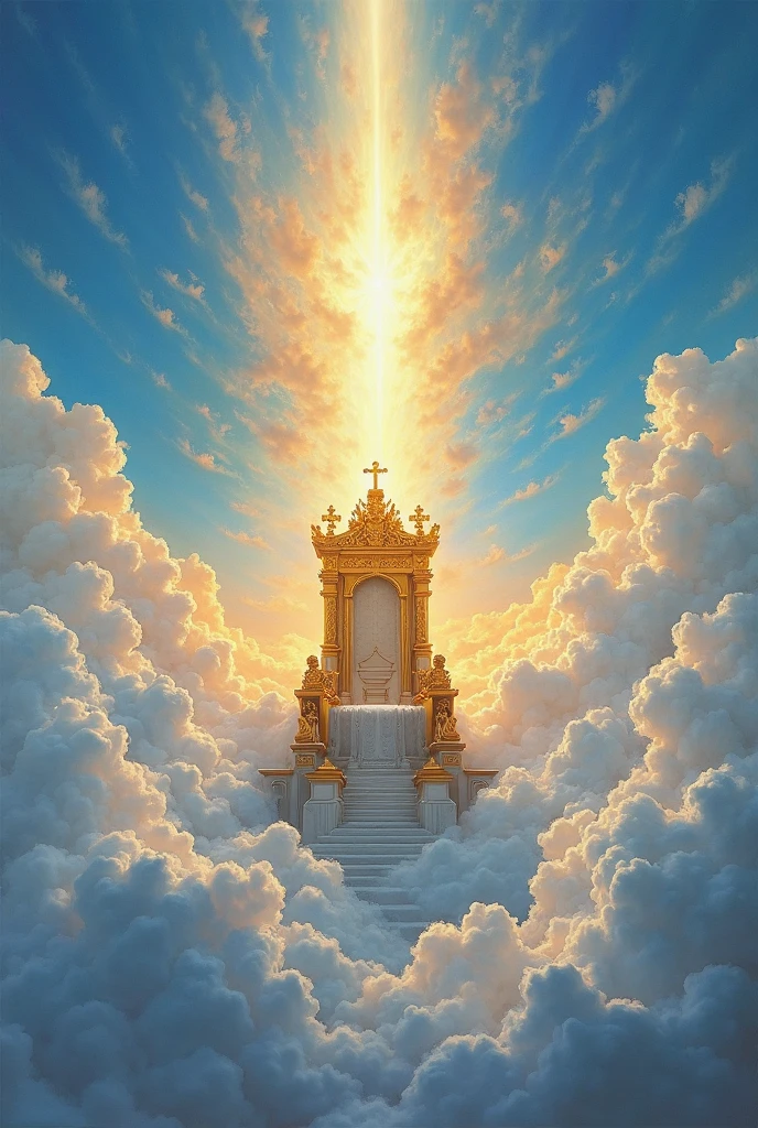 A great golden throne in the sky, a strong light coming from him ...