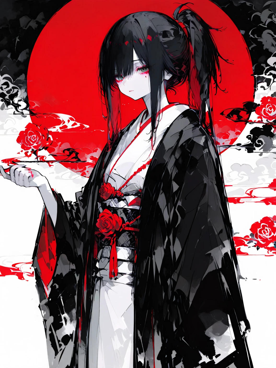 A delicate hand-drawn style full-body illustration of Himura - SeaArt AI