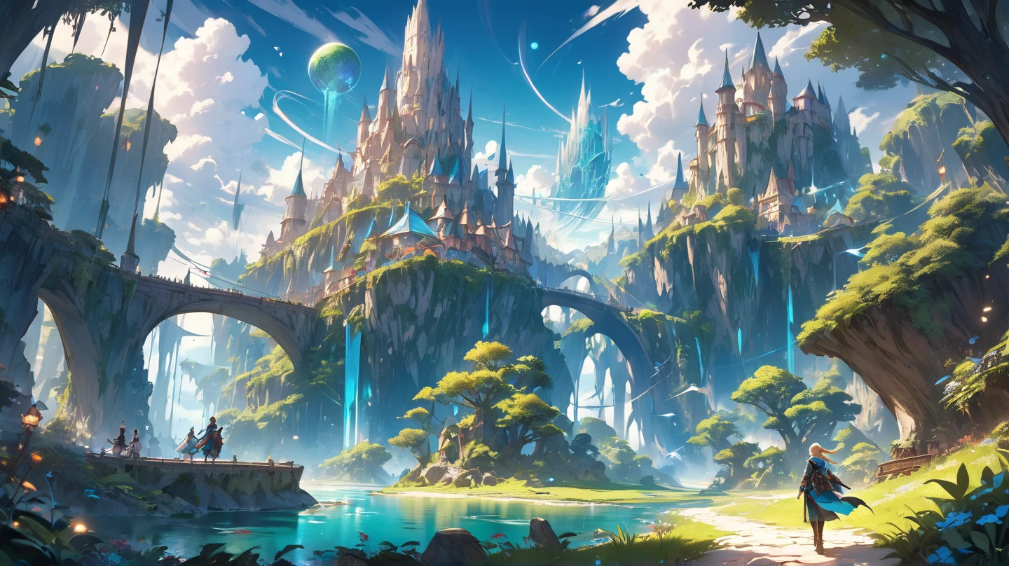 Another world fantasy adventure beautiful elf fantastic scenery - SeaArt AI
